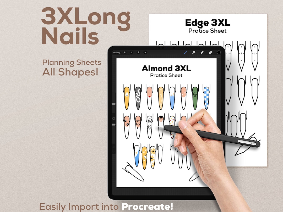 3XL Nail Art Practice Templates: Design Planner (digital Download) - Etsy