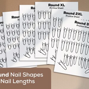 Round Nail Artist Practice Pages, Practice Nail Art Sheet, Acrylic ...