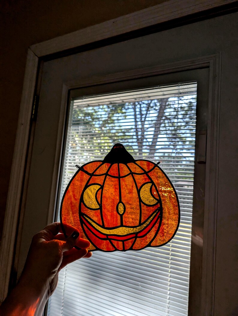 Pumpkin Stained Glass Pattern - PNG and PDF File Included! - Personal ...