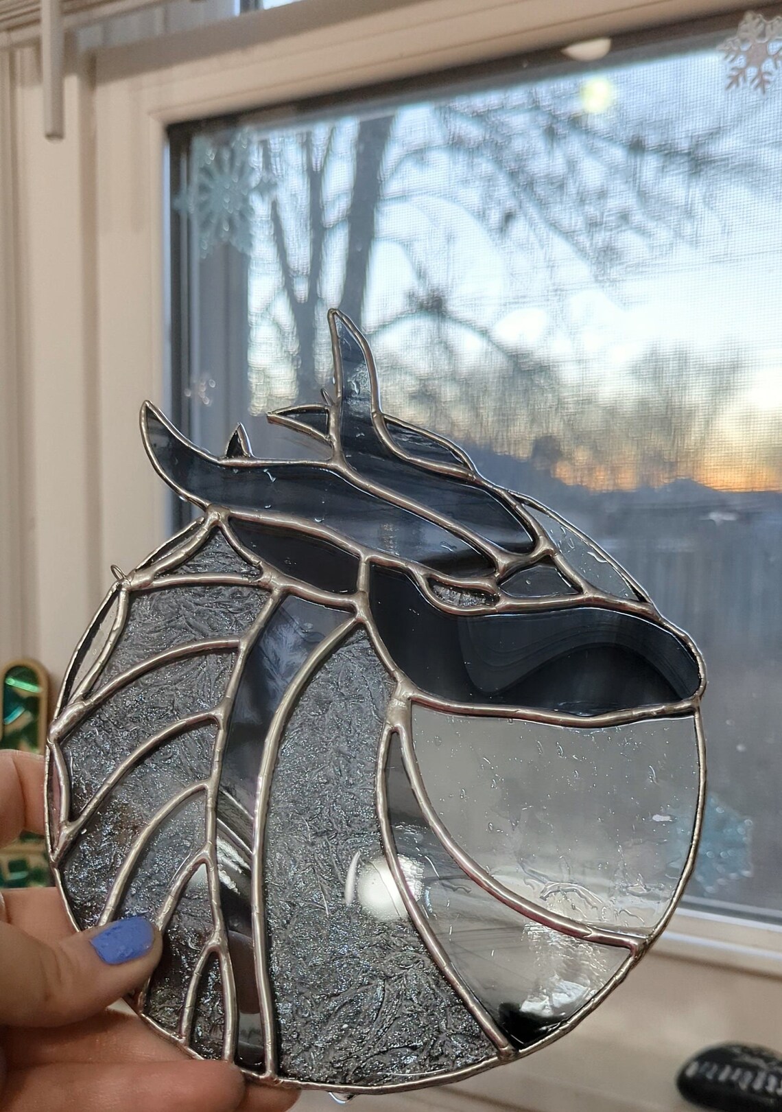 Dragon Stained Glass Pattern, Fantasy Themed Stained Glass Pattern ...