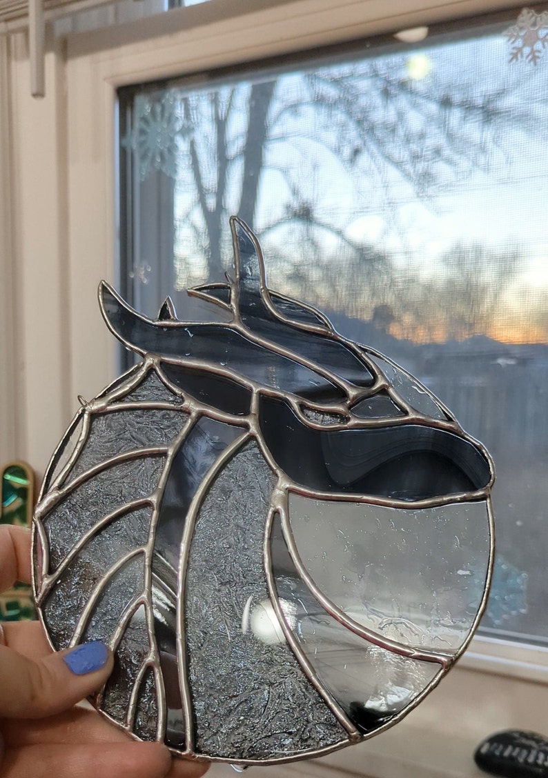 Dragon Stained Glass Pattern, Fantasy Themed Stained Glass Pattern ...