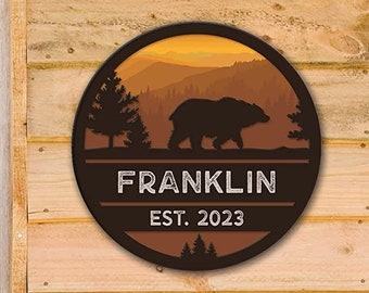 Elk in the Woods Layered MDF Wood Sign Custom 3D Round Door - Etsy