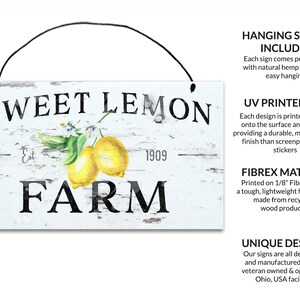Sweet Lemon Farm MDF Wood Sign Rustic Farmhouse Lemon Home Decor Local ...
