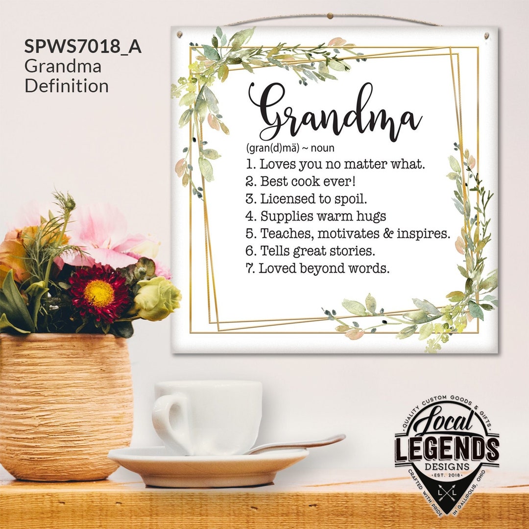 Grandma Definition MDF Wood Sign Mother's Day Gift Meemaw Mawmaw Nonnie ...
