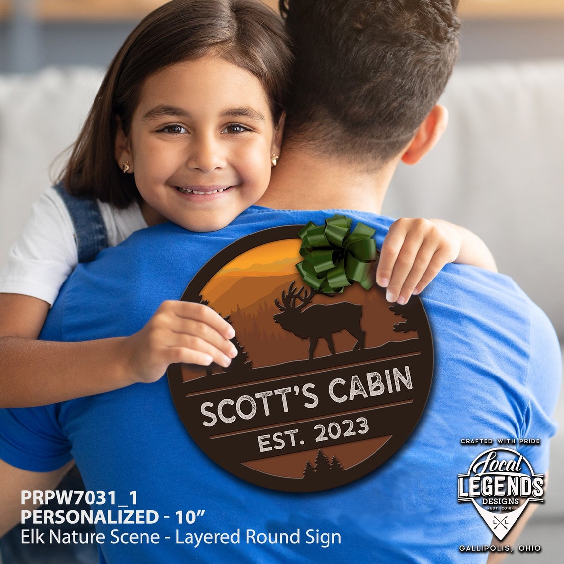 Elk in the Woods Layered MDF Wood Sign Custom 3D Round Door - Etsy