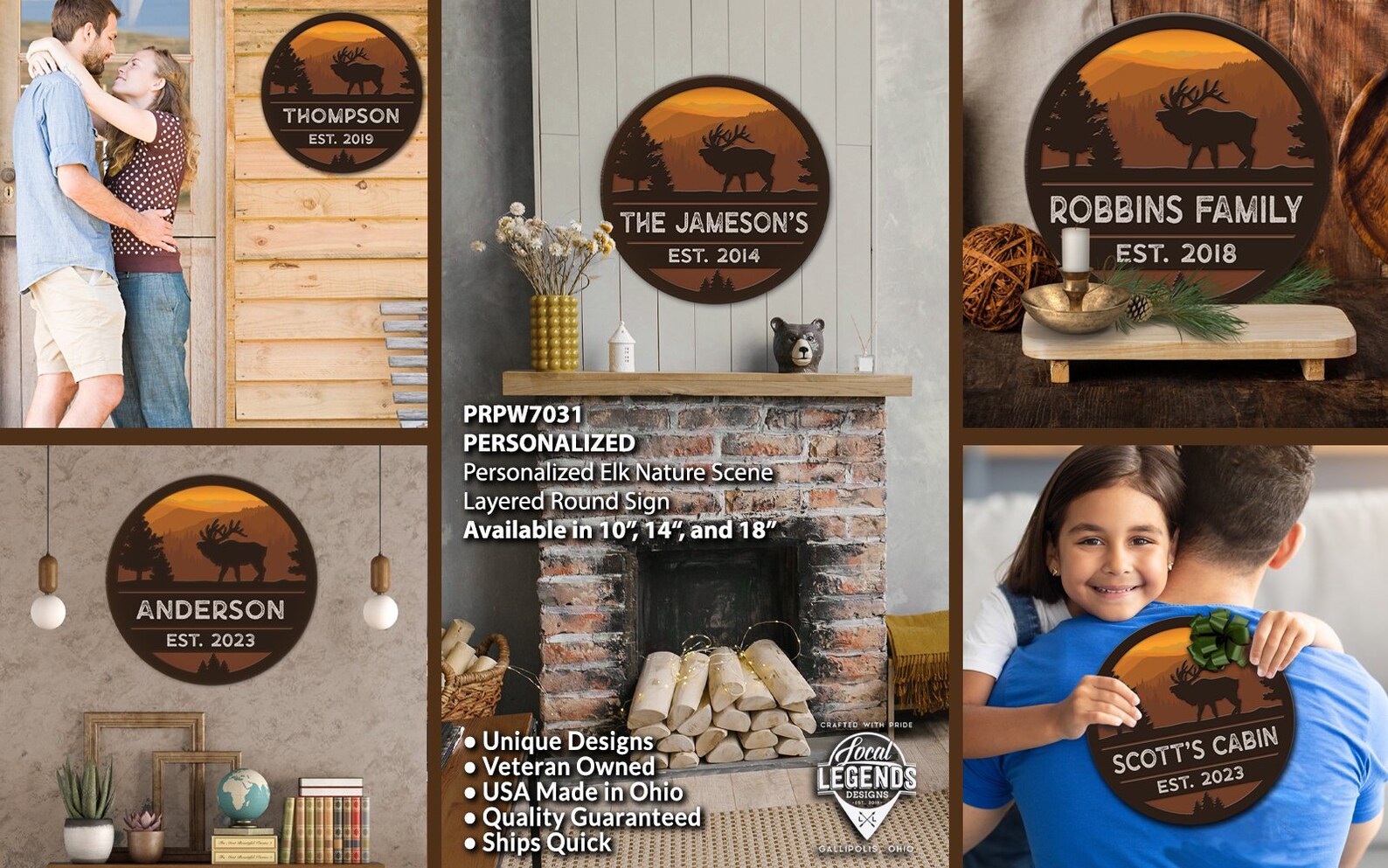 Elk in the Woods Layered MDF Wood Sign Custom 3D Round Door - Etsy