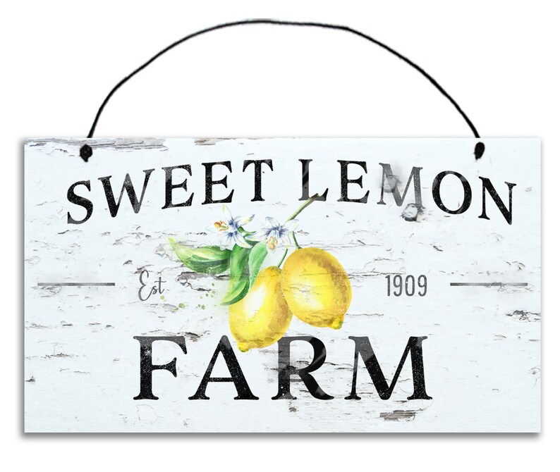 Sweet Lemon Farm MDF Wood Sign Rustic Farmhouse Lemon Home Decor Local ...