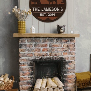 Elk in the Woods Layered MDF Wood Sign Custom 3D Round Door - Etsy