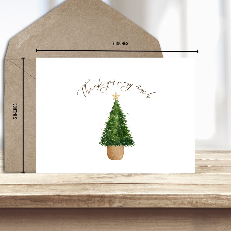 Christmas Thank You Card, Thank You Card Printable, Holiday Thank You ...