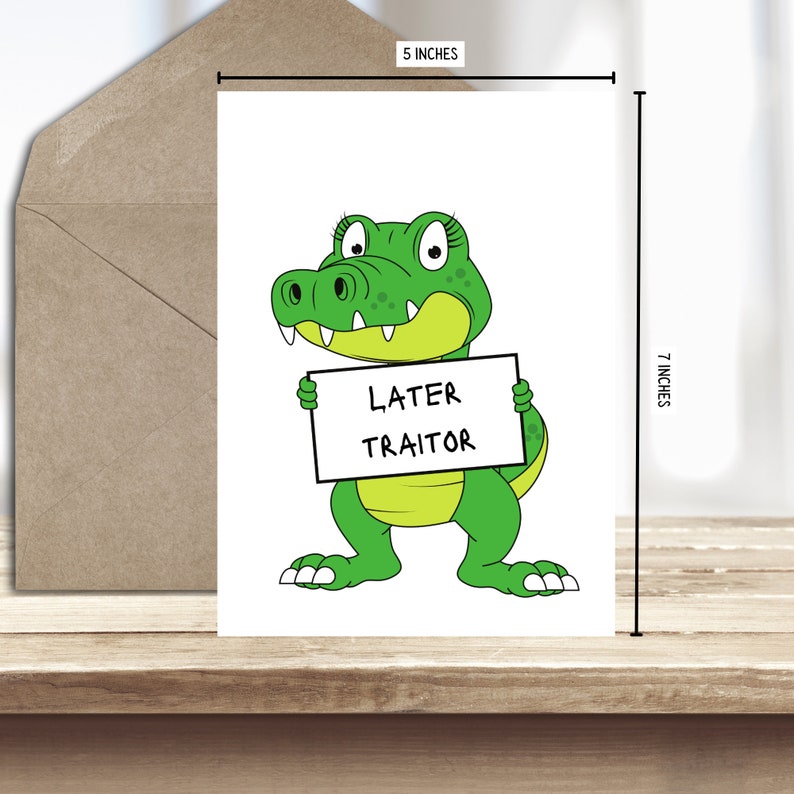 Later Traitor, Funny Printable Goodbye Card, Sarcastic Goodbye Card ...
