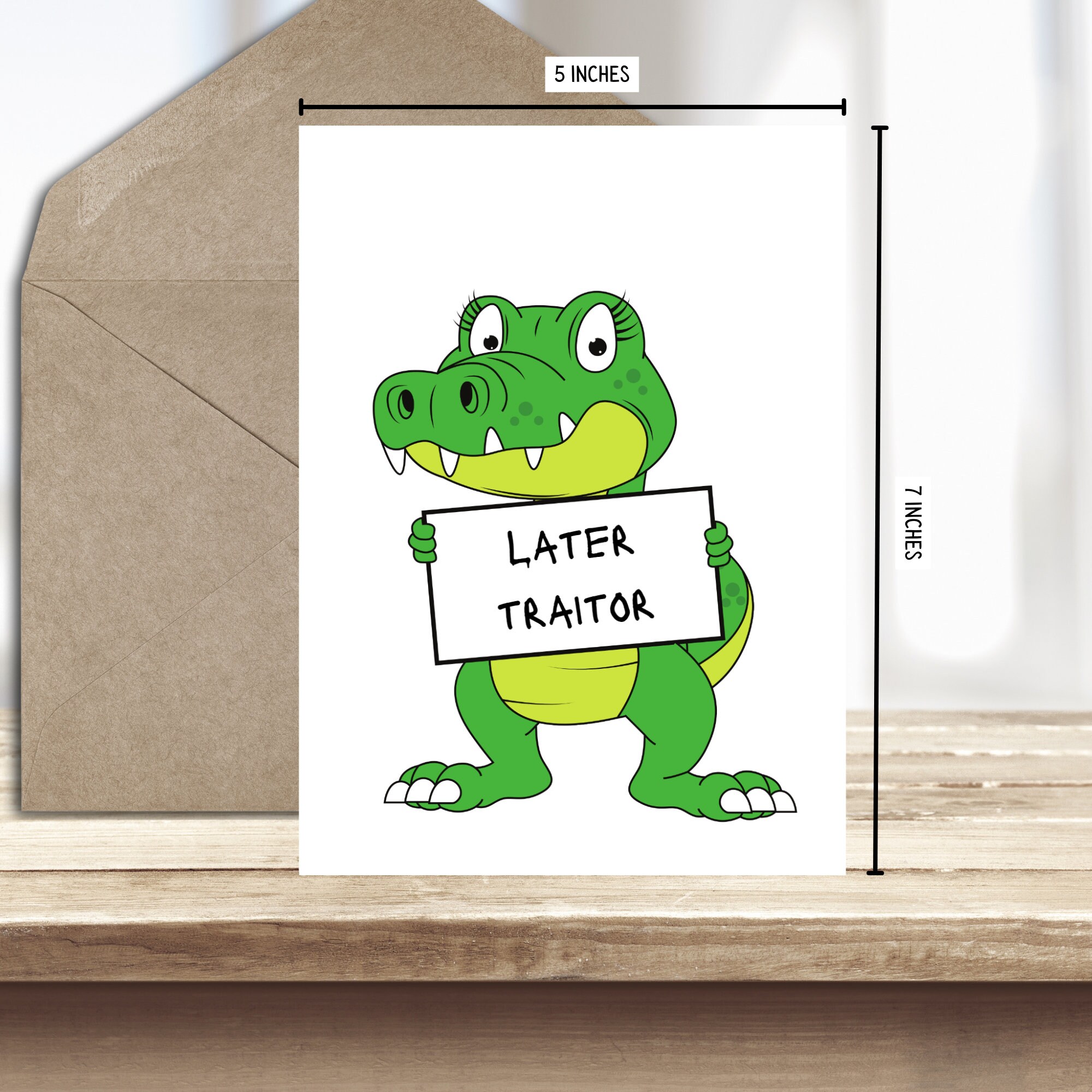 Later Traitor, Funny Printable Goodbye Card, Sarcastic Goodbye Card ...
