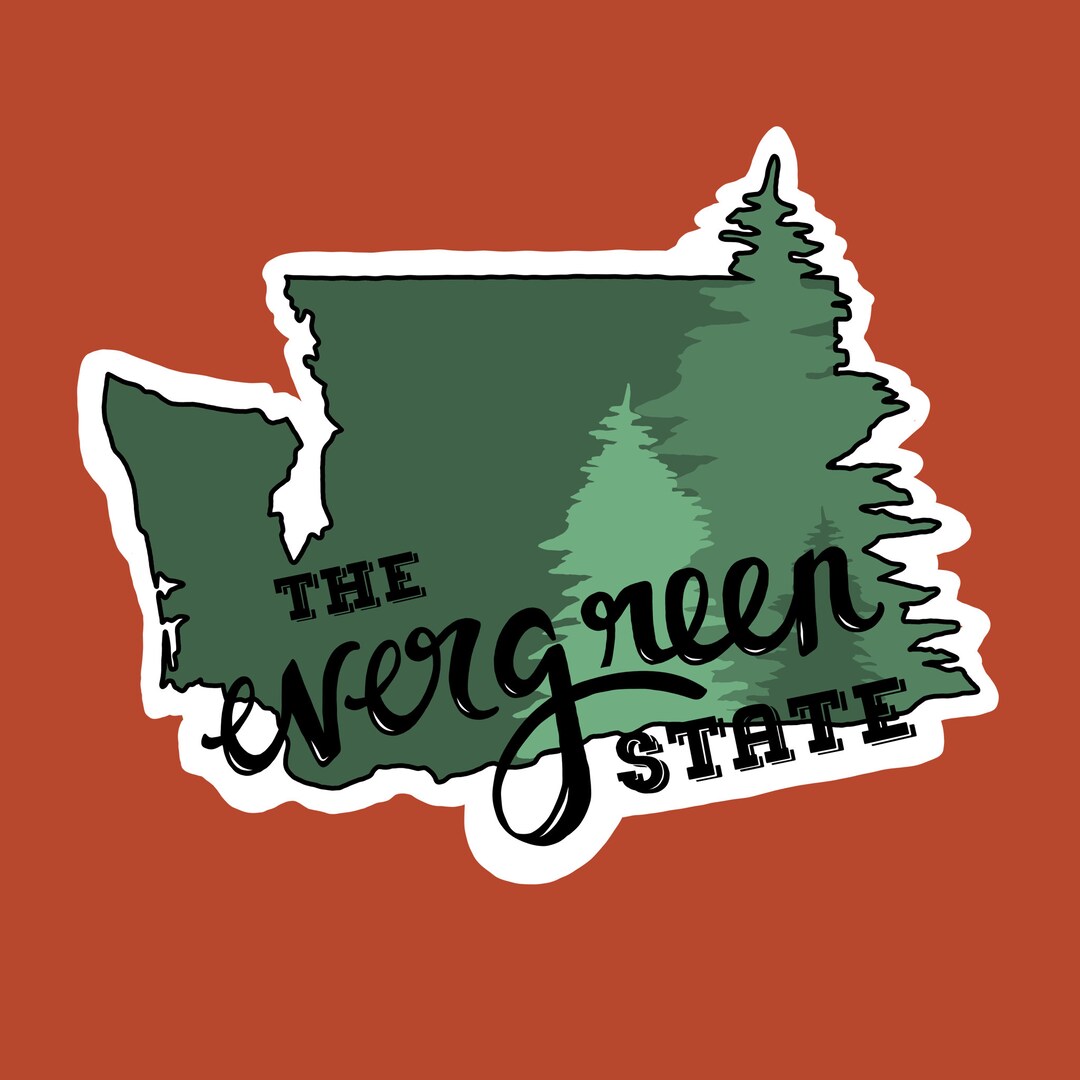 The Evergreen State - Sticker - Etsy