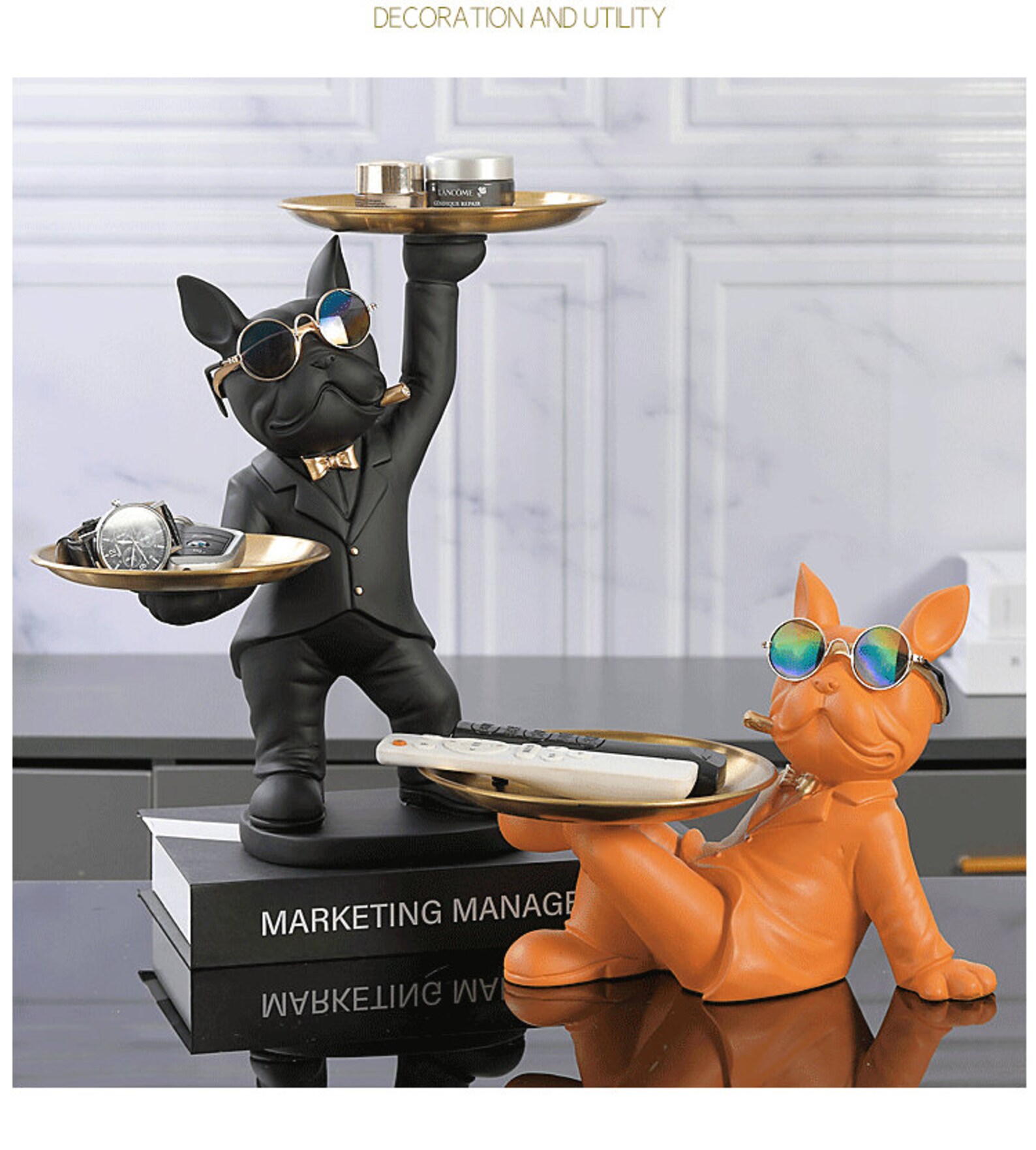 French Bulldog Resin Statue Handmade Home Decor Charming Animal ...