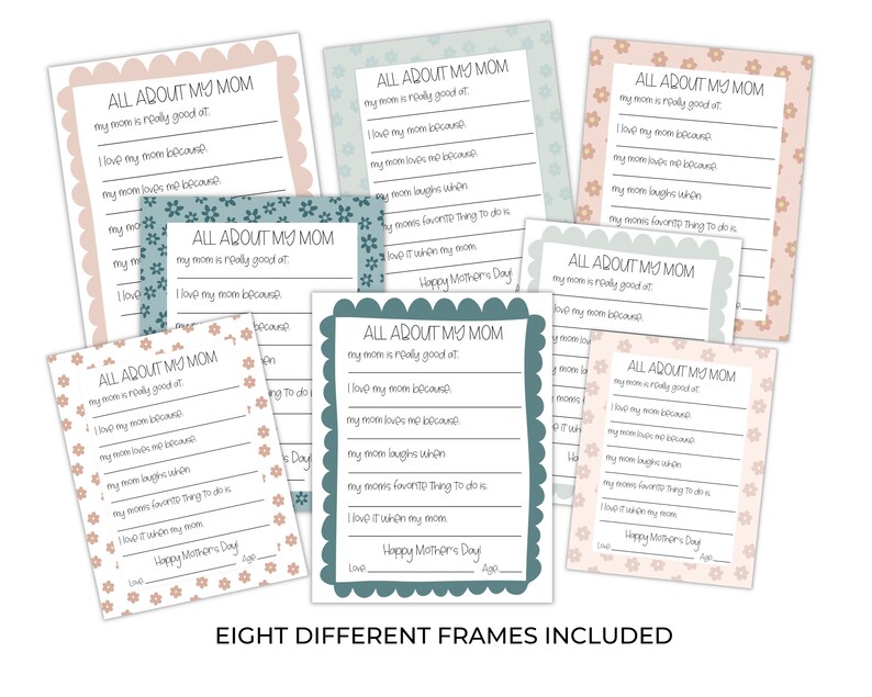 Mother’s Day Questionnaire Printable Bundle /all About My Mom - Etsy