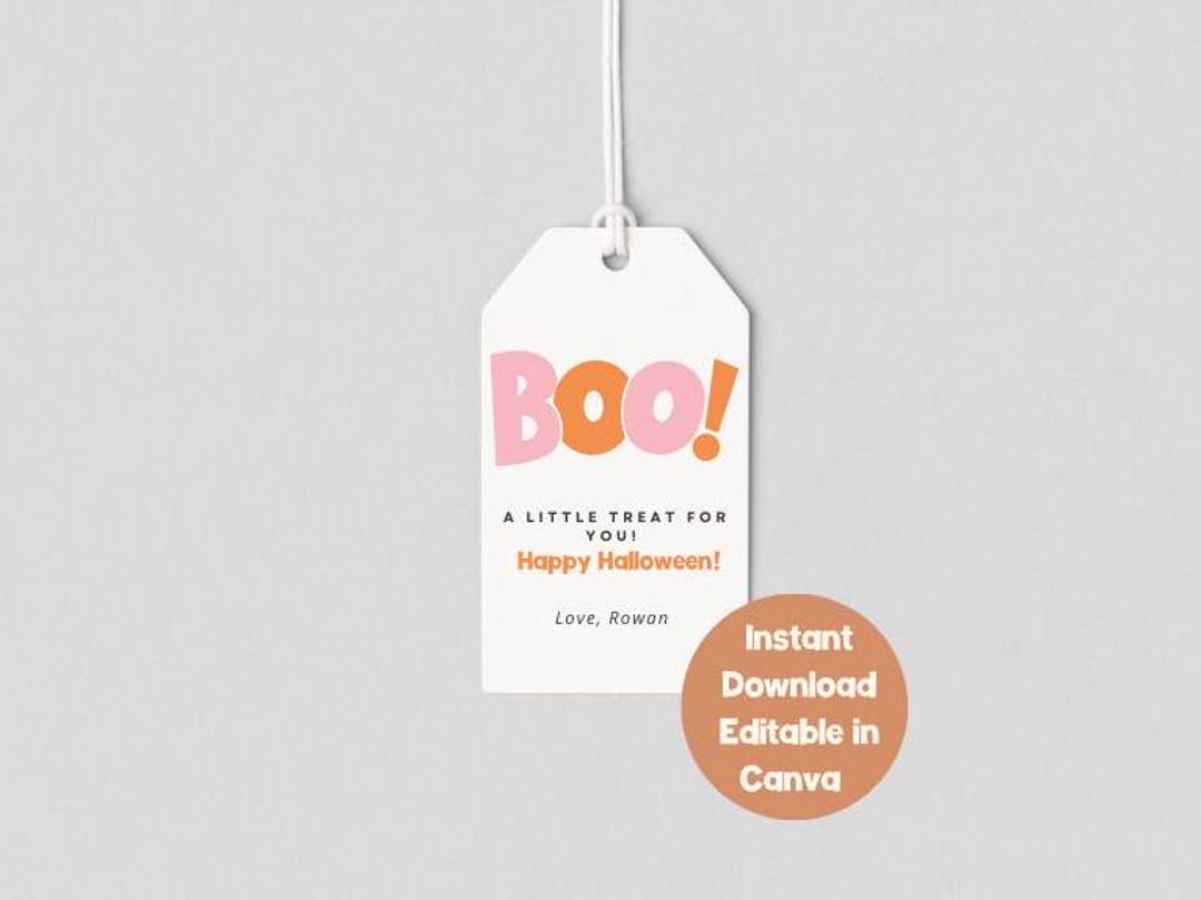 Boo! Halloween Gift Tag | Digital Download Halloween Gift Tag ...