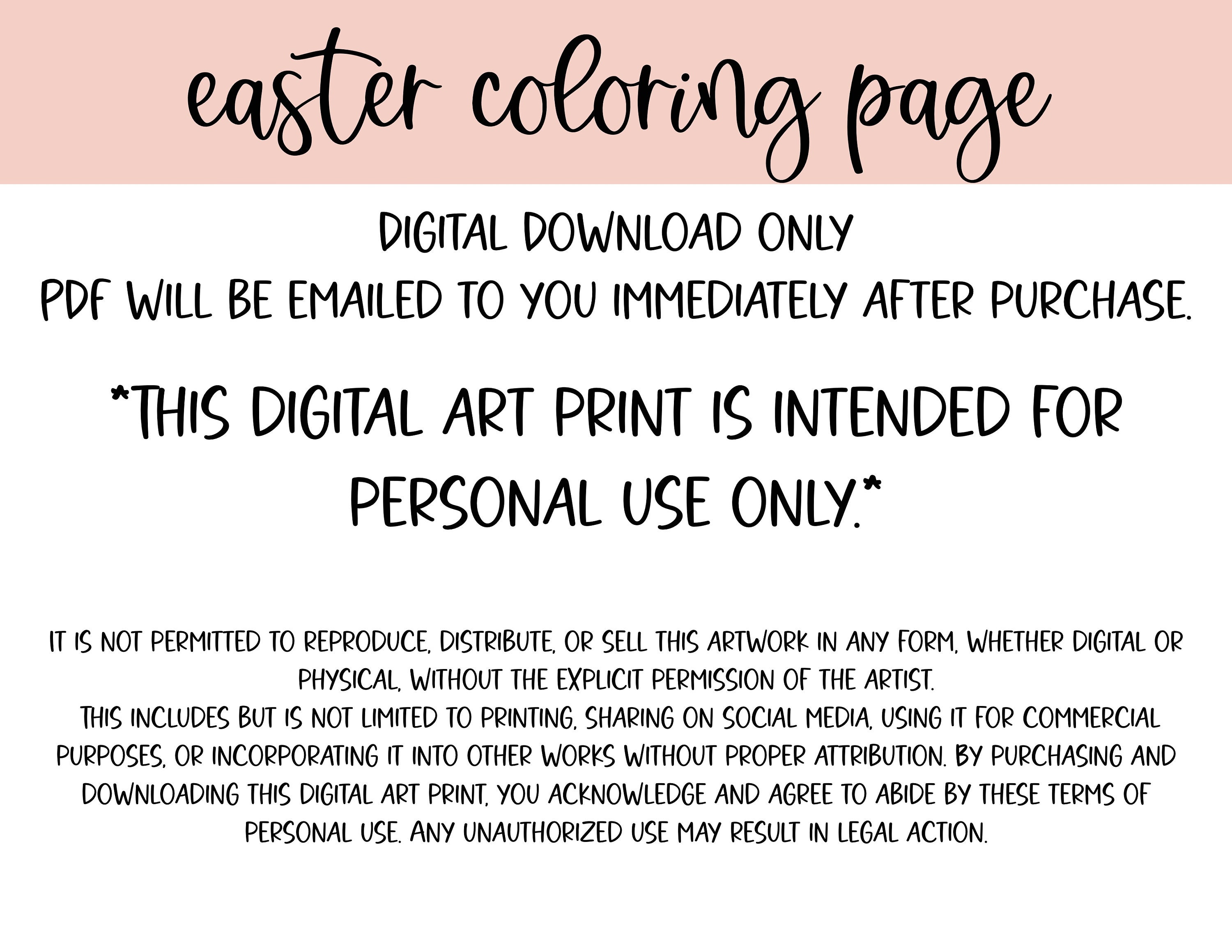 Easter Coloring Page - Etsy