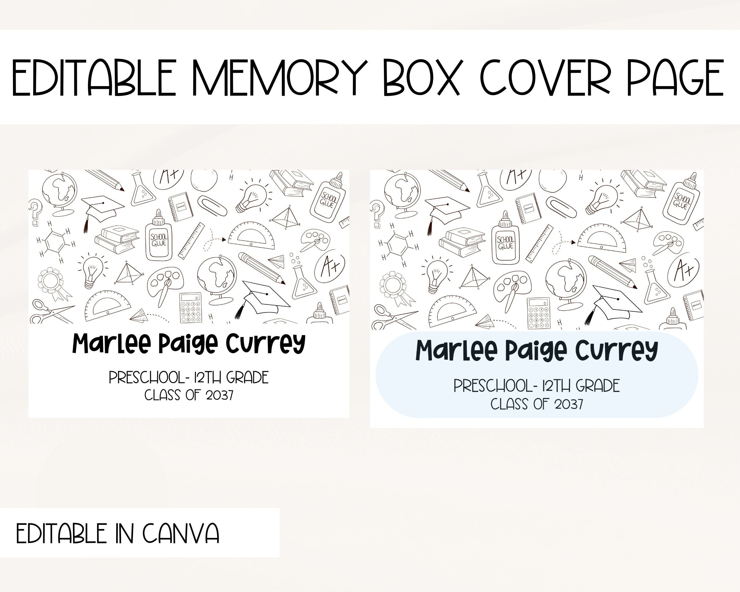 School Memory Box Printable | End of School Year Questionnaire ...