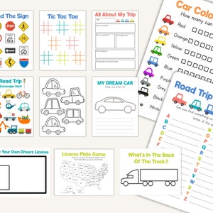 Road Trip Activity Printable/road Trip Games/road Trip Coloring Page - Etsy