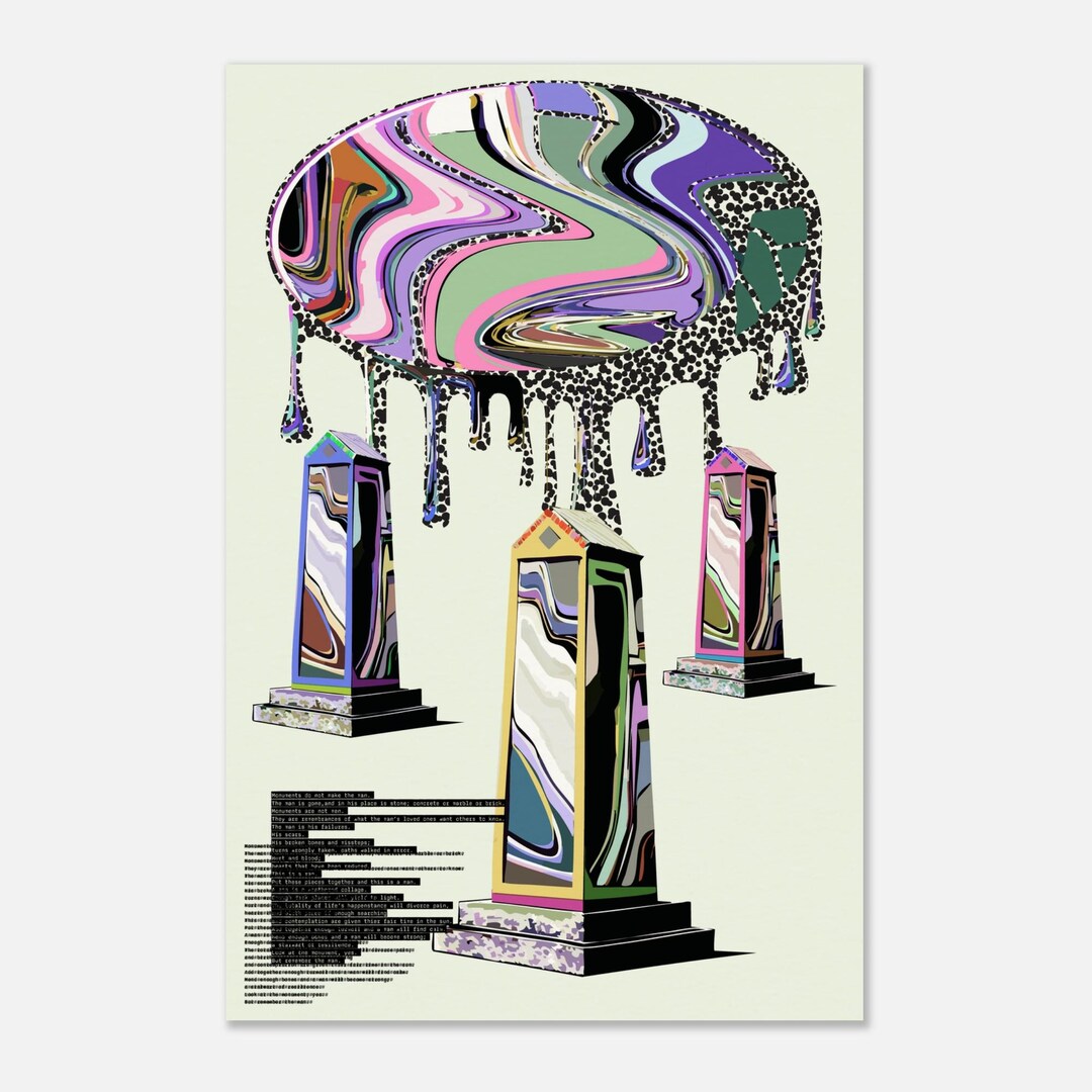 Monuments Art Print | Quirky Wall Poster | Unique Home Decor - Etsy