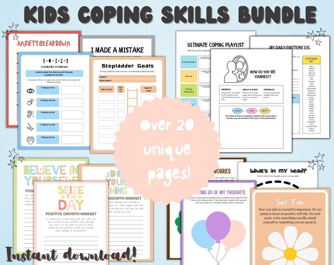 Worry Tree Worksheet Printable, Kids Anxiety Relief Workbook, Self ...