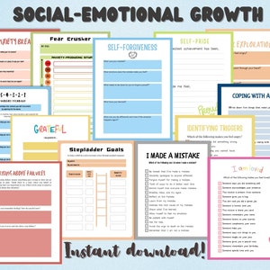 Kids Coping Skills Work Sheets Bundle Teacher Resource Kit Helpful ...