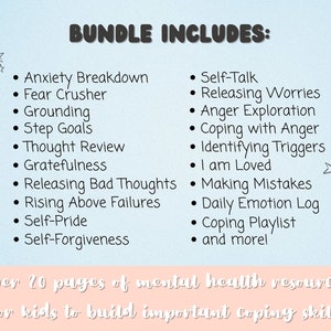 Kids Coping Skills Work Sheets Bundle Teacher Resource Kit Helpful ...