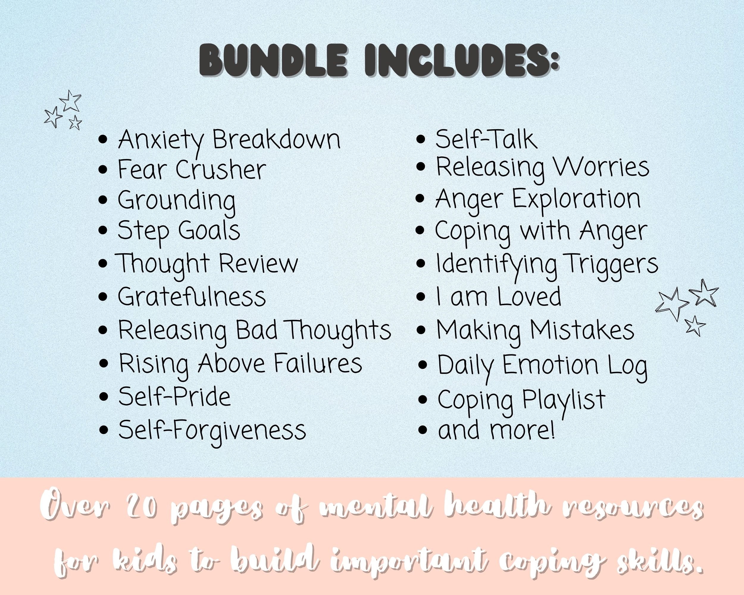 Kids Coping Skills Work Sheets Bundle Teacher Resource Kit - Etsy Canada