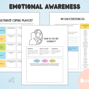 Kids Coping Skills Work Sheets Bundle Teacher Resource Kit Helpful ...