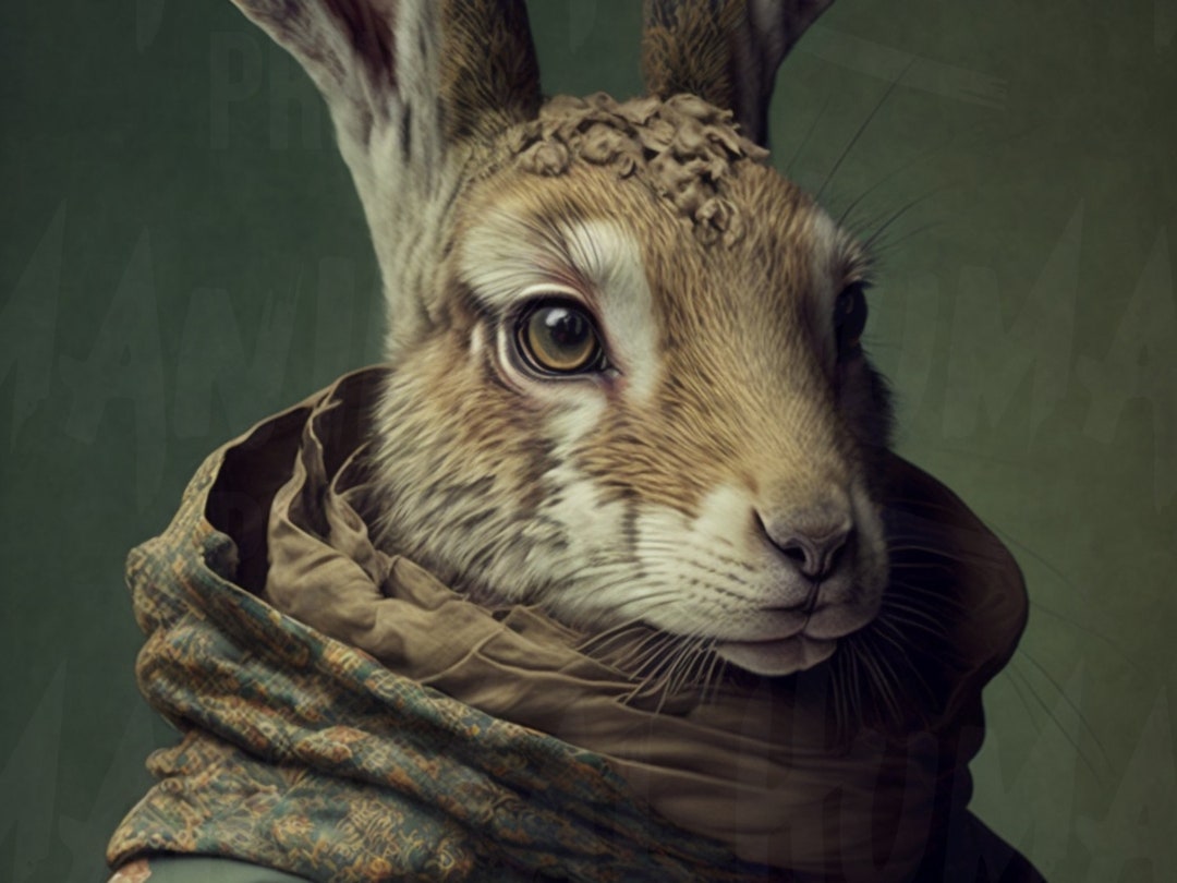 Hare Animal Wall Print Decor Pets Dressed as Humans HAPP-100 Poster ...