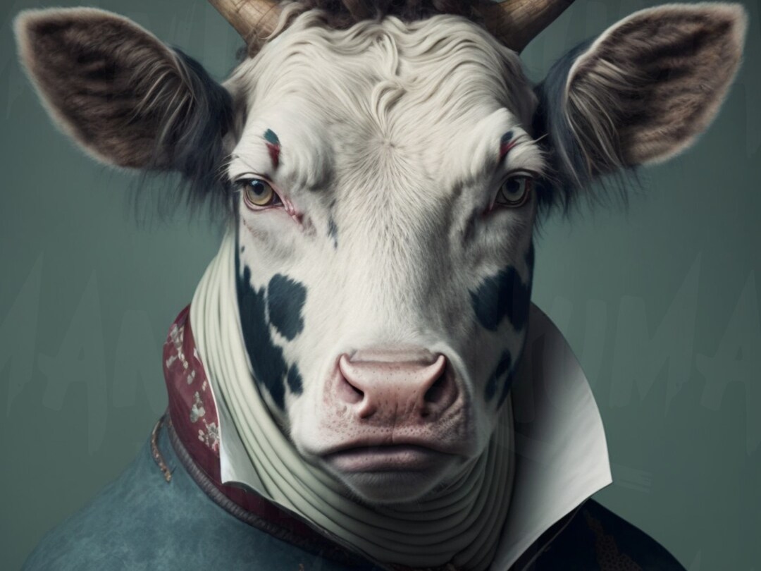 Cow Animal Wall Print Decor Pets Dressed as Humans HAPP-63 Poster - Etsy