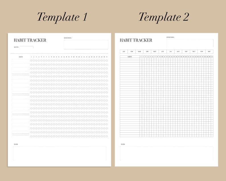 Monthly Habit Tracker Printable Ipad Landscape Portrait Habit - Etsy