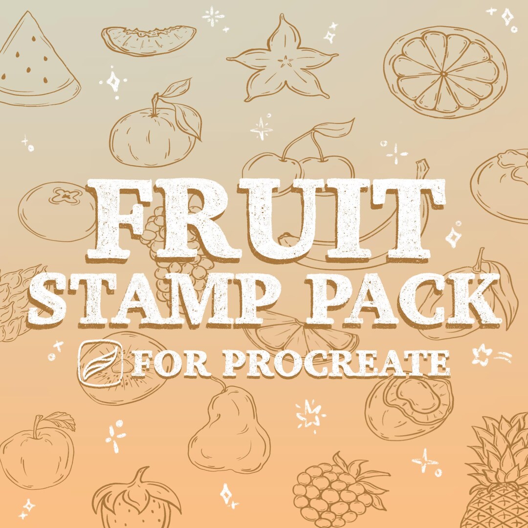 20 Fruit Stamps, Procreate Food Stamps, Procreate Brush Set, Procreate ...