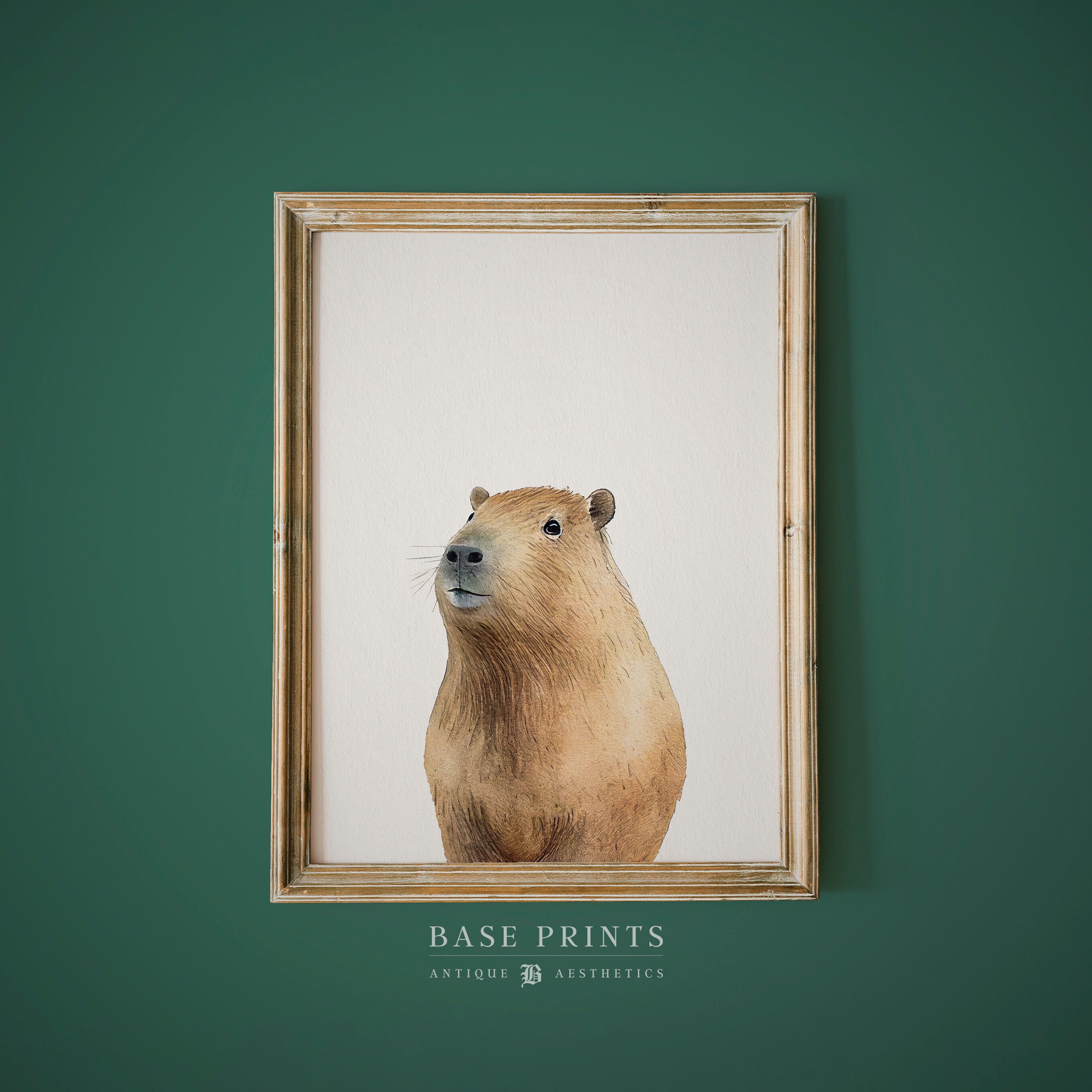 Cute Capybara Print Neutral Animal Nursery Poster Vintage - Etsy