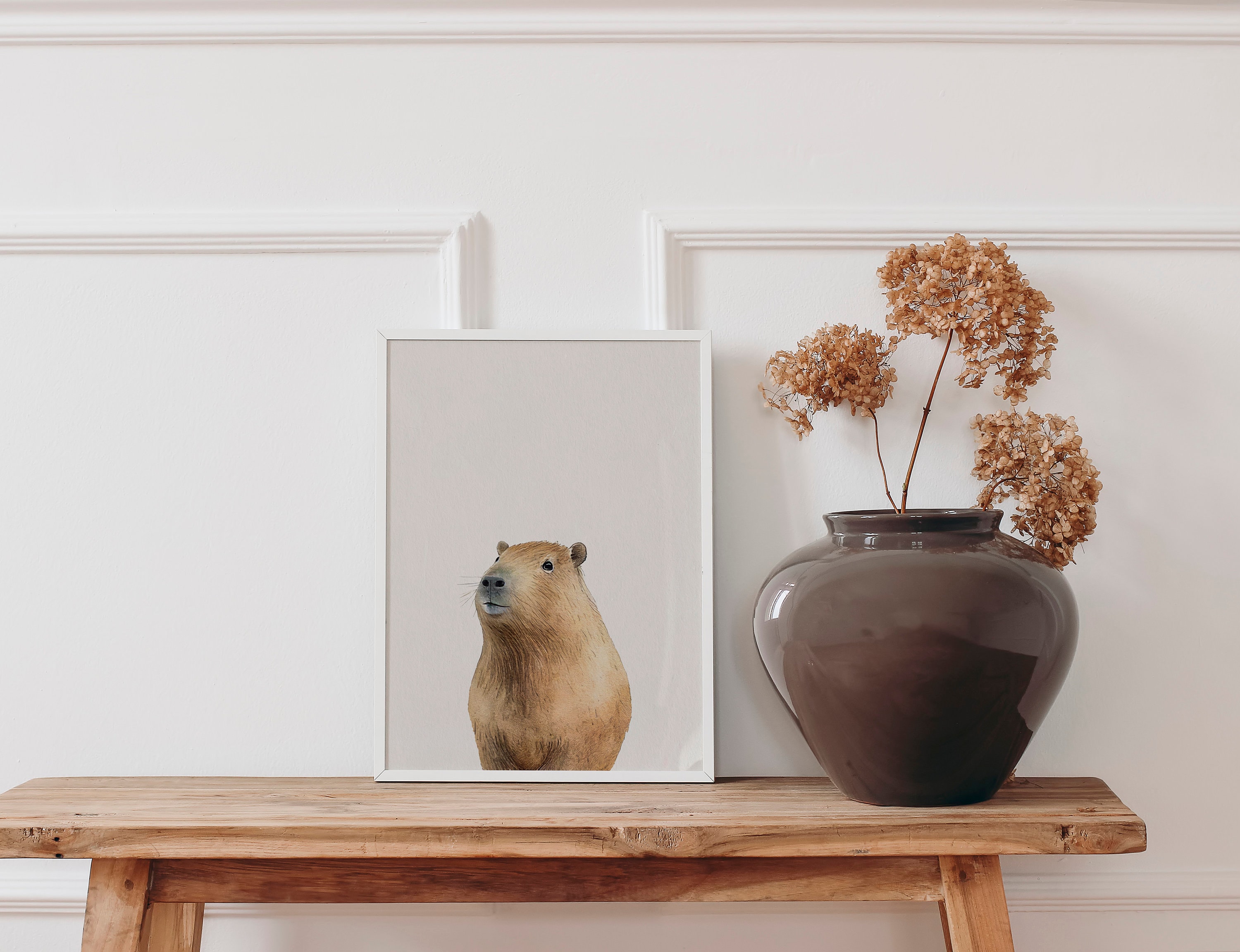 Cute Capybara Print Neutral Animal Nursery Poster Vintage - Etsy