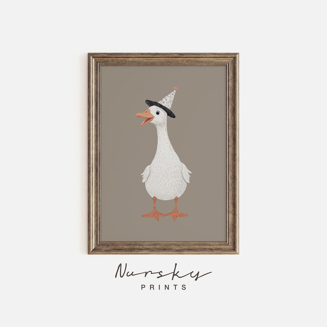 Happy Silly Goose Wall Art | Farm Animal Printable | Light Green Boy ...