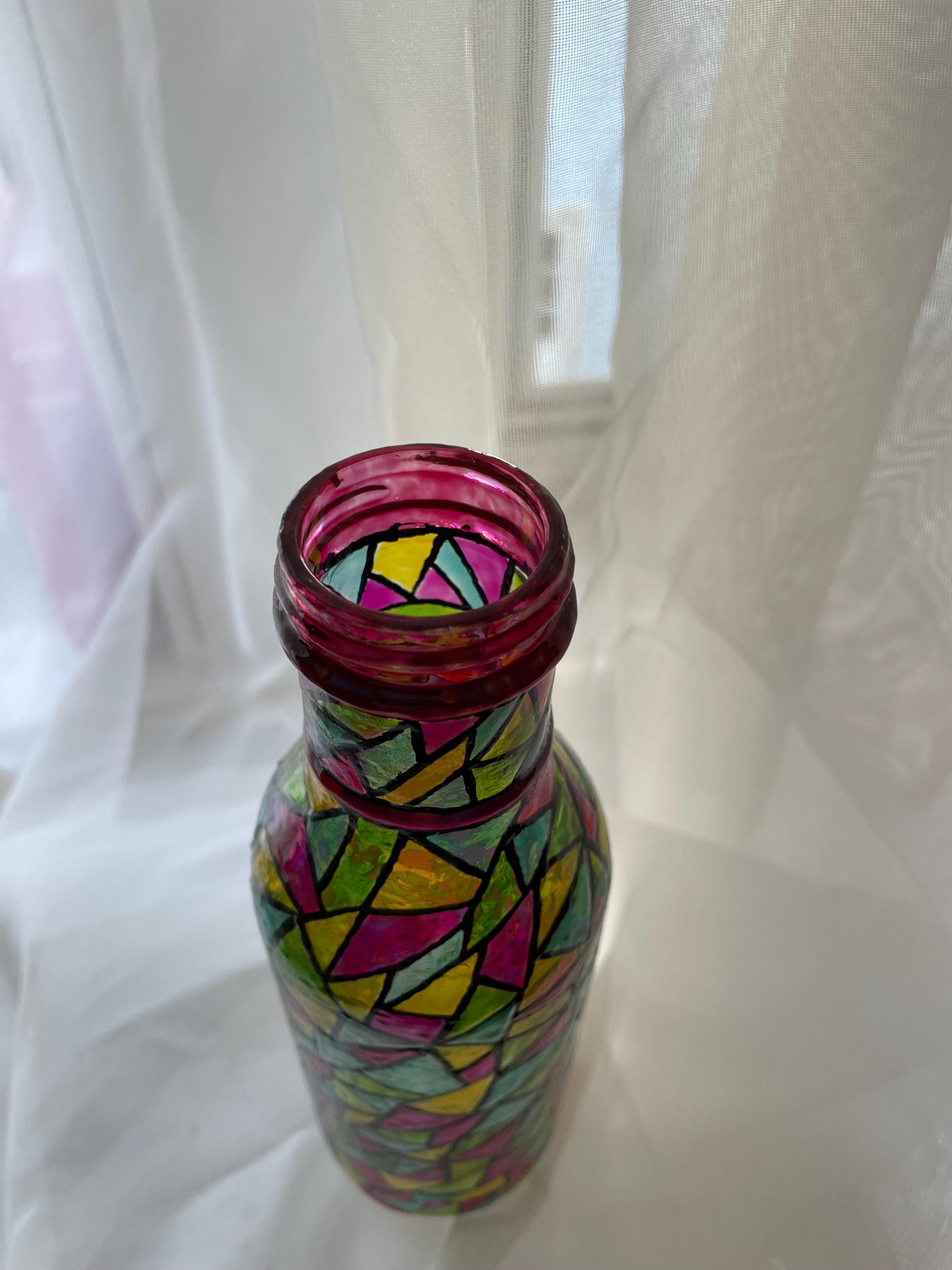 Stained Glass Painted Bottle - Etsy