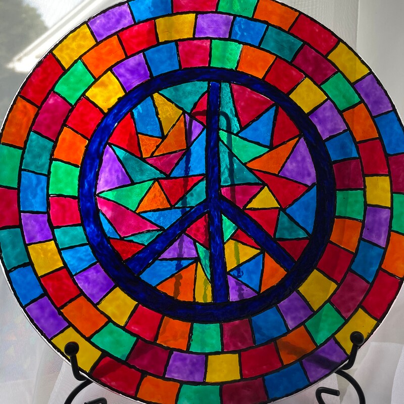 Peace Sign Stained Glass - Etsy