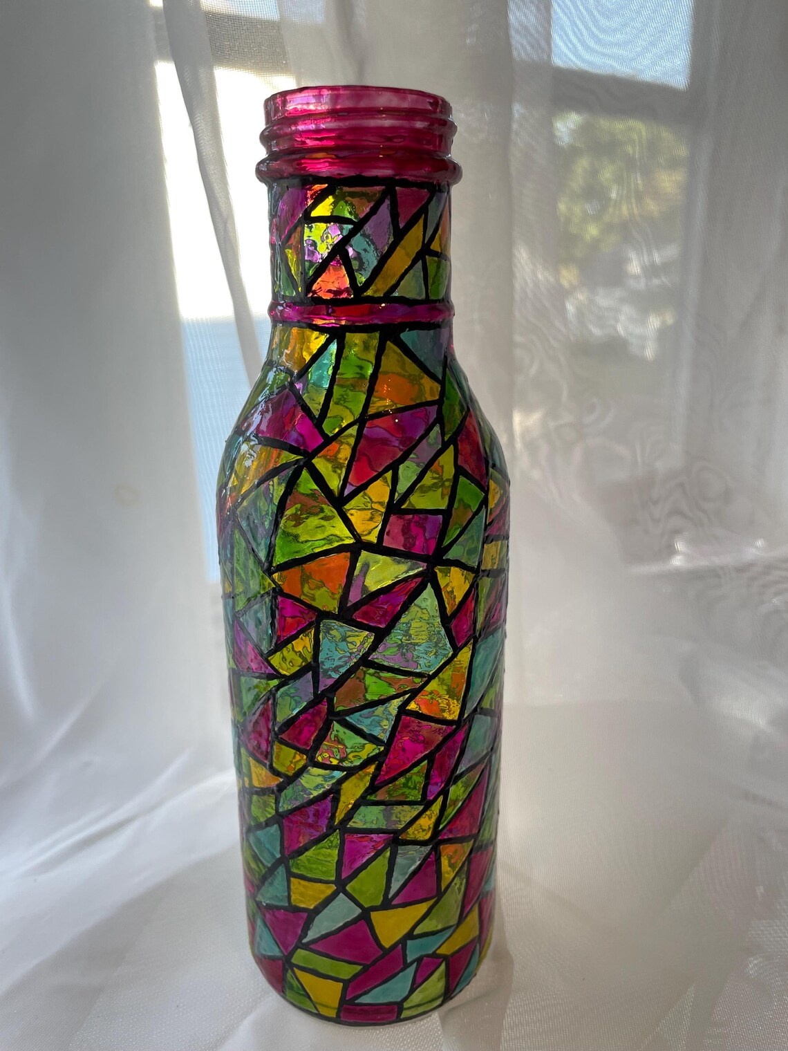 Stained Glass Painted Bottle - Etsy