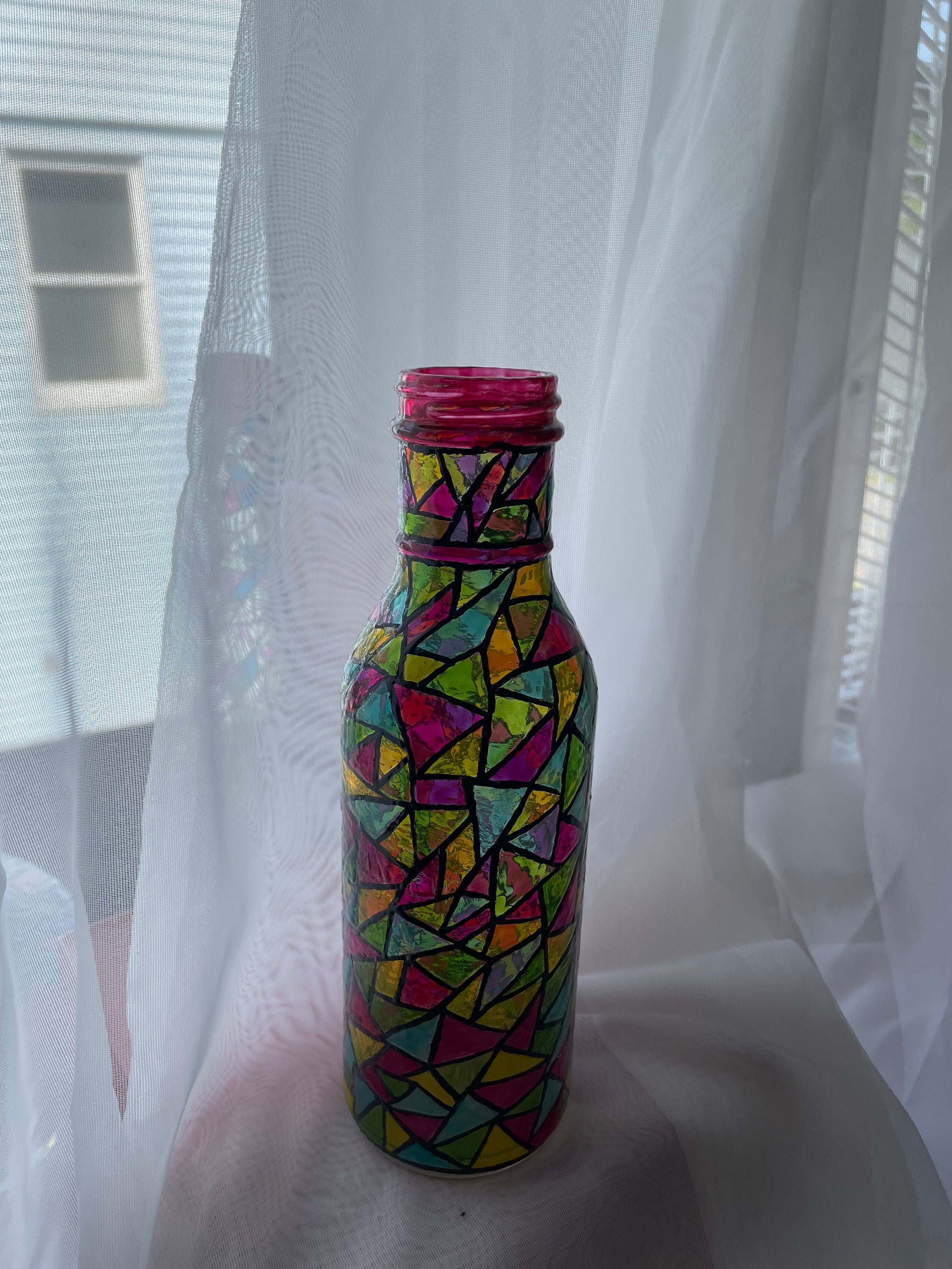 Stained Glass Painted Bottle - Etsy