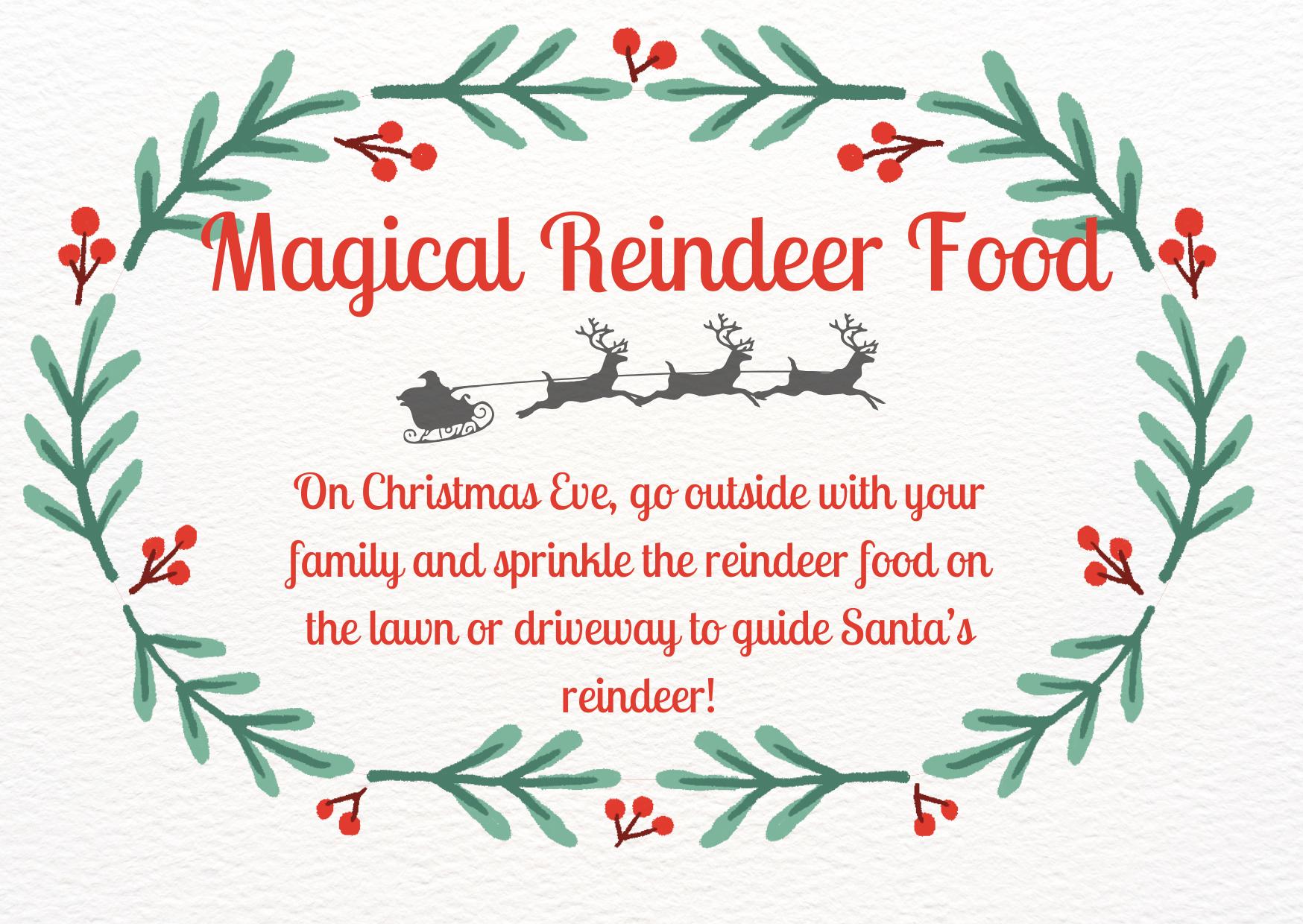 Magical Reindeer Food PDF Template & Instructions Printable DIY Craft ...