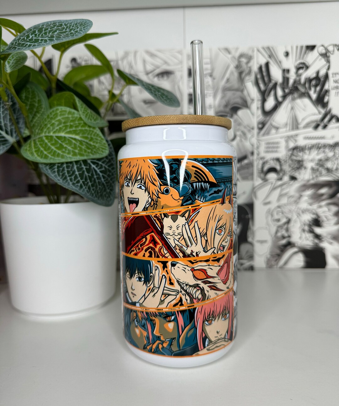 Anime Cup Anime Frosted Cup Anime Libbey Cup Anime 16oz Cup Manga Panel ...