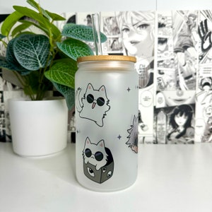 Anime Glass Cup- Anime Cup- Anime Gift- Kawaii Cup- Cute Anime Cup ...