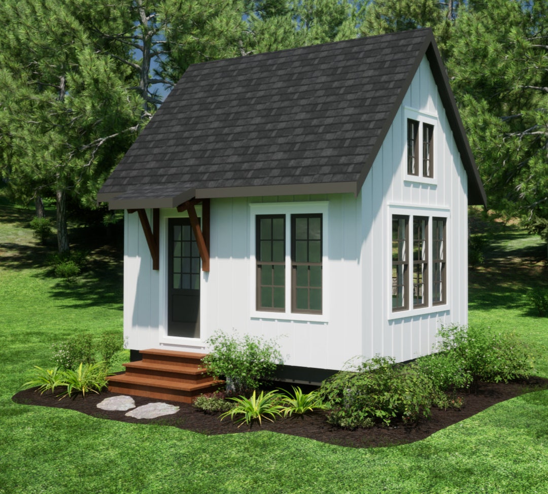 12x16 Off-grid Cabin Plans With Loft: DIY Tiny House Blueprint (PDF ...