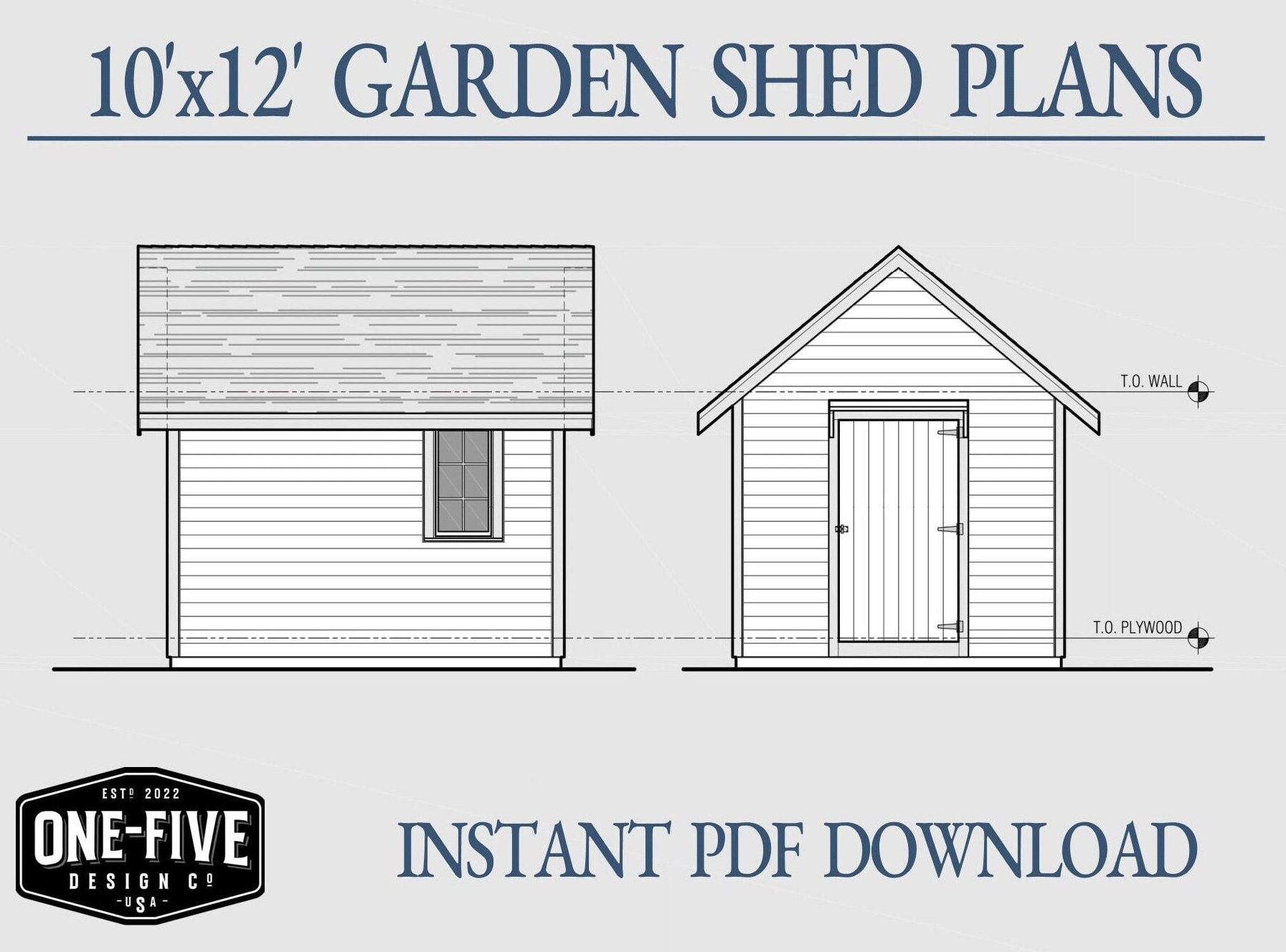 10'x12' Gable Garden Shed Plans: DIY Backyard Blueprints (PDF) - Etsy