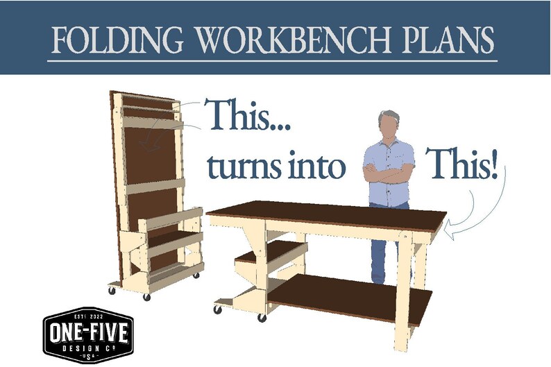 Folding Workbench Plans PDF Instant Download - Etsy UK