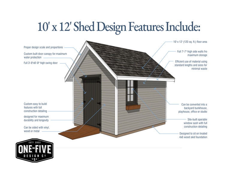 10'x12' Gable Garden Shed Plans: DIY Backyard Blueprints (PDF) - Etsy
