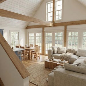 22x32 Small Cabin Plans With Loft: DIY Cottage House Blueprint (PDF ...