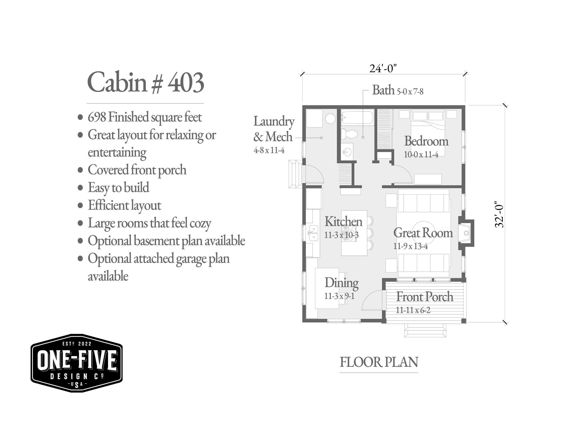 24x32 Cabin Plans 20' X 24' Budget Cabin Architectural Plans – Build