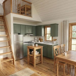 16x24 Small Cabin Plans With Loft: DIY Cottage House Blueprint (PDF ...