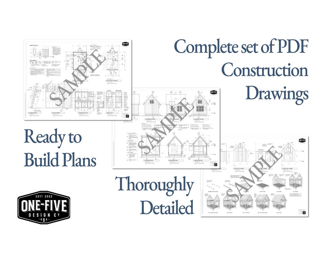 12x16 Off-grid Cabin Plans With Loft: DIY Tiny House Blueprint (PDF ...